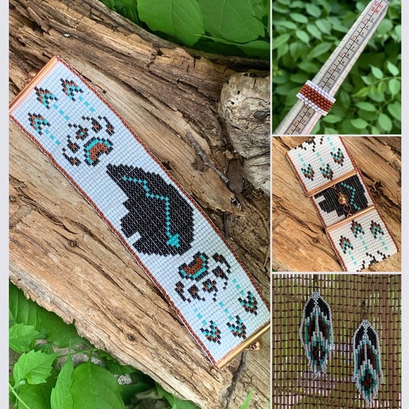 2Flamez Design Studio | Jewelry | Nwot Handmade Native Bear Seed Bead 3 ...